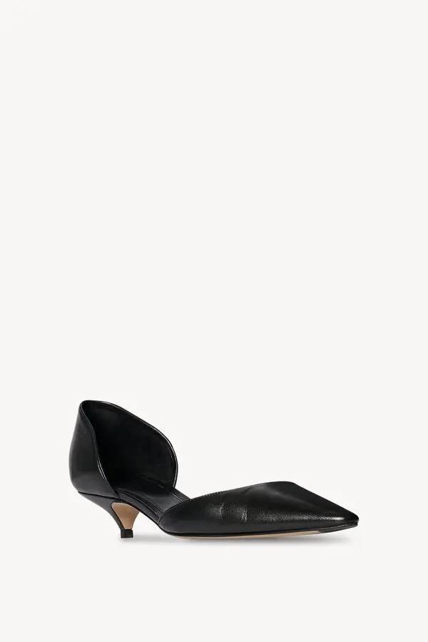 THE ROW Liisa Kitten D'orsay In Waxed Calfskin Suede