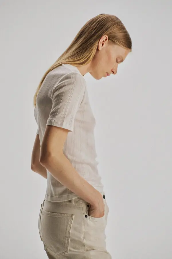 THE ROW Etina Short-sleeve Crewneck T-shirt - Ivory