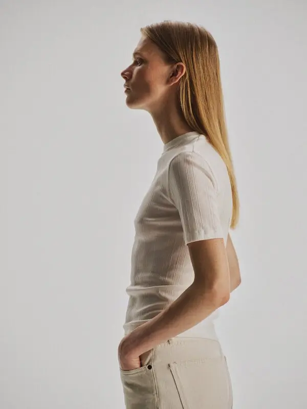 THE ROW Etina Short-sleeve Crewneck T-shirt - Ivory