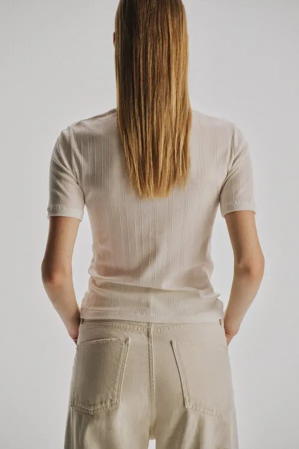 THE ROW Etina Short-sleeve Crewneck T-shirt - Ivory