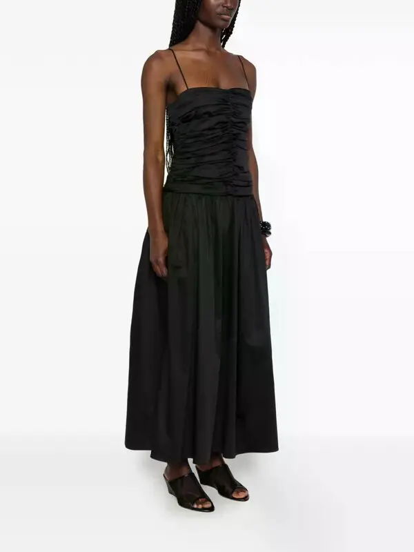 Tove Amina Ruched Midi Dress - Black