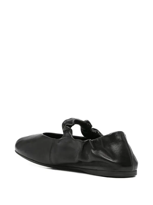 Miu Miu Ruched Leather Ballet Flats
