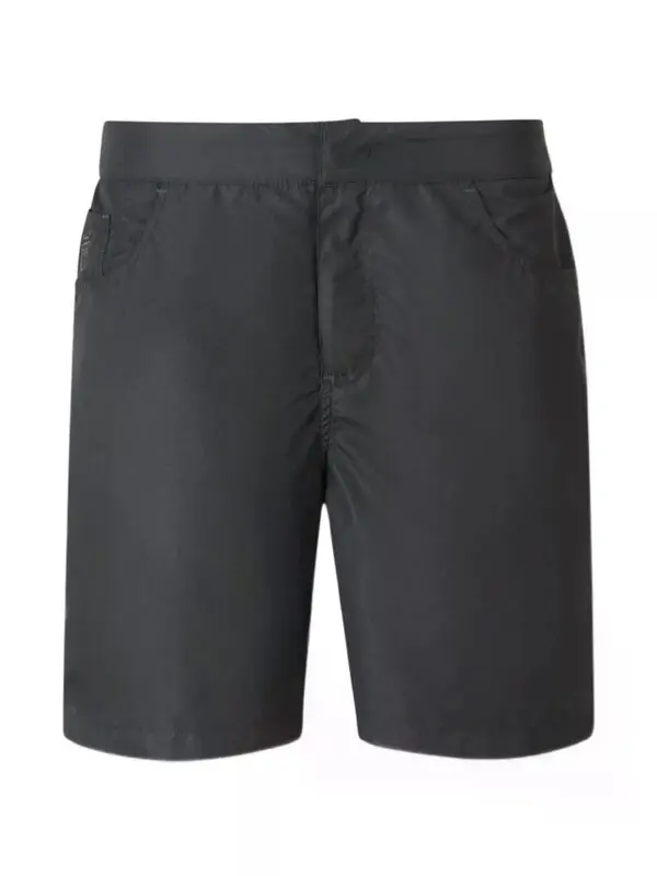 RICHARD J. BROWN Logo-embroidered Swim Shorts - Black