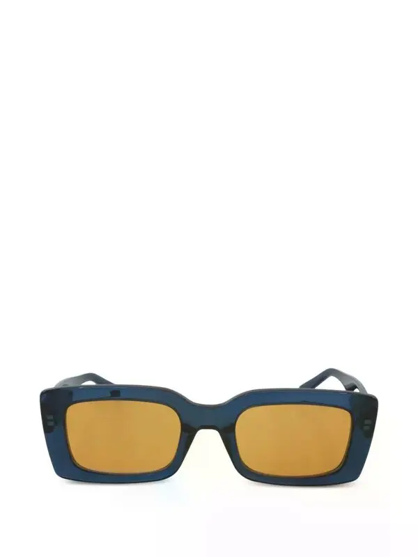 Mcm Rectangle Frame Sunglasses With Logo Plaque - Blue