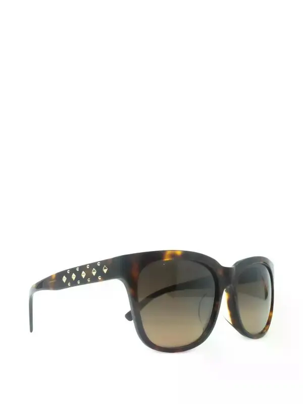 Mcm Studded Square-frame Sunglasses - Brown