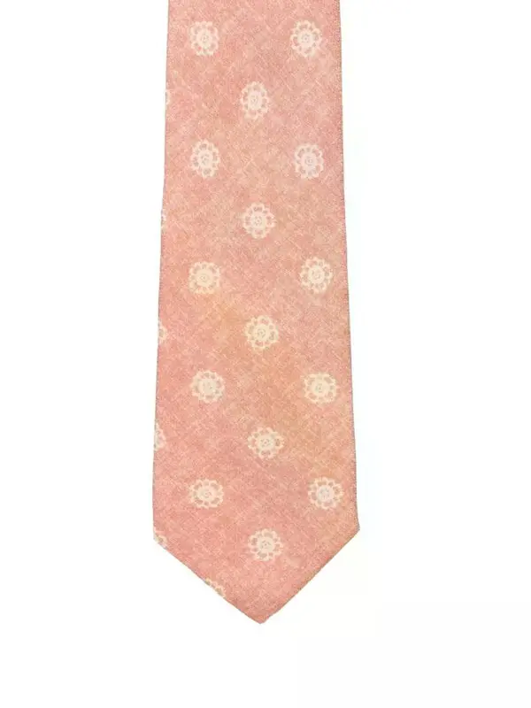GIERRE MILANO Floral Print Silk Tie - Pink