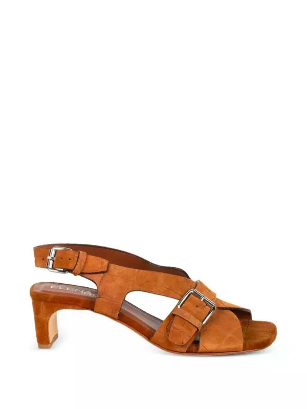 Elena Iachi Croc-effect Buckled Sandals