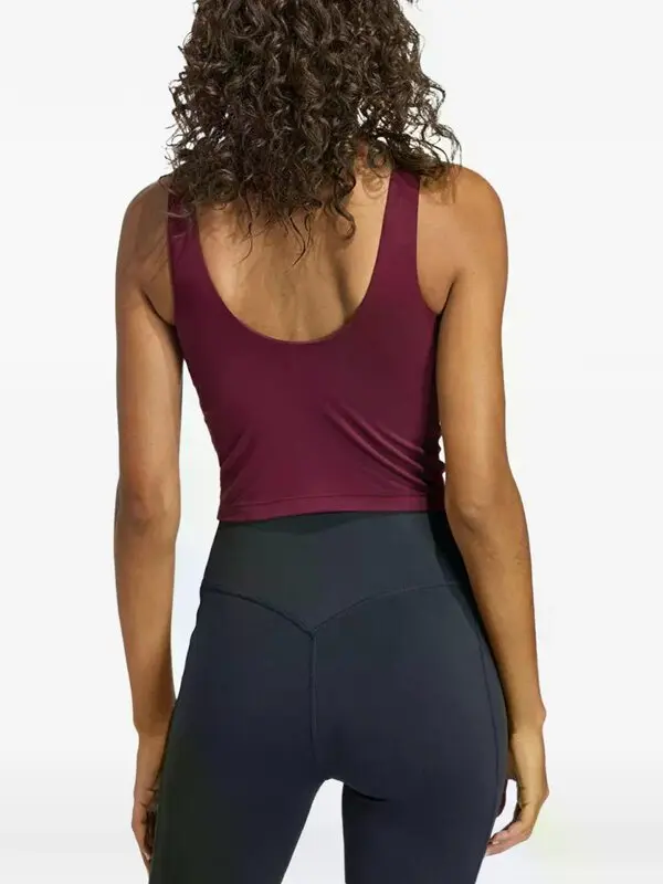 Adidas 3-stripes Studio All Me Logo-print Cropped Tank Top