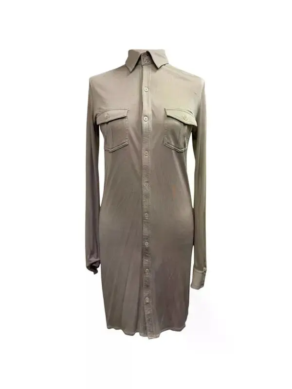 Balenciaga Beige Silk Shirt Dress