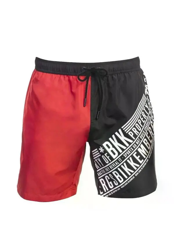BIKKEMBERGS Logo Print Colour-block Swim Shorts