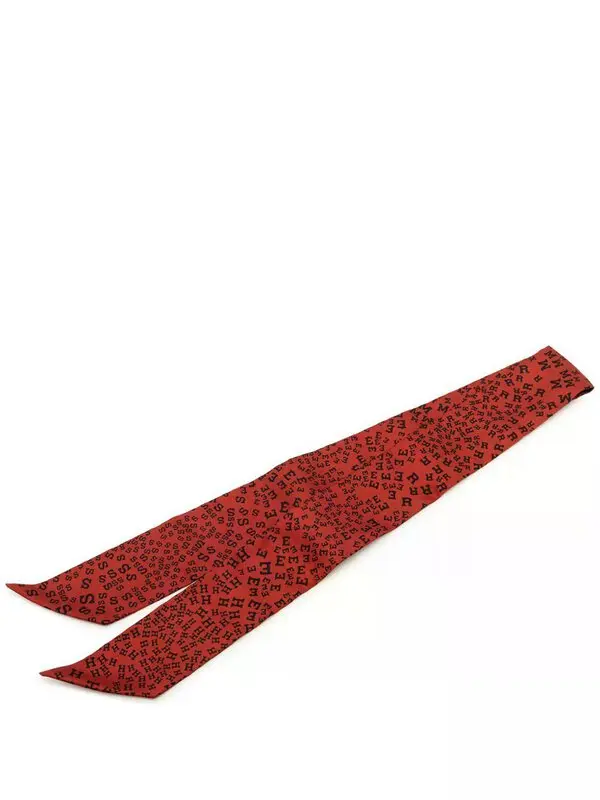 Hermès 2000-2026 Scattered Letters Twilly Silk Scarf Scarves - Red