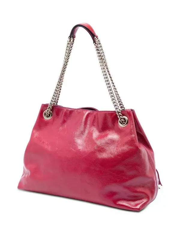 Gucci Soho Patent Leather Chain Tote Bag - Pink