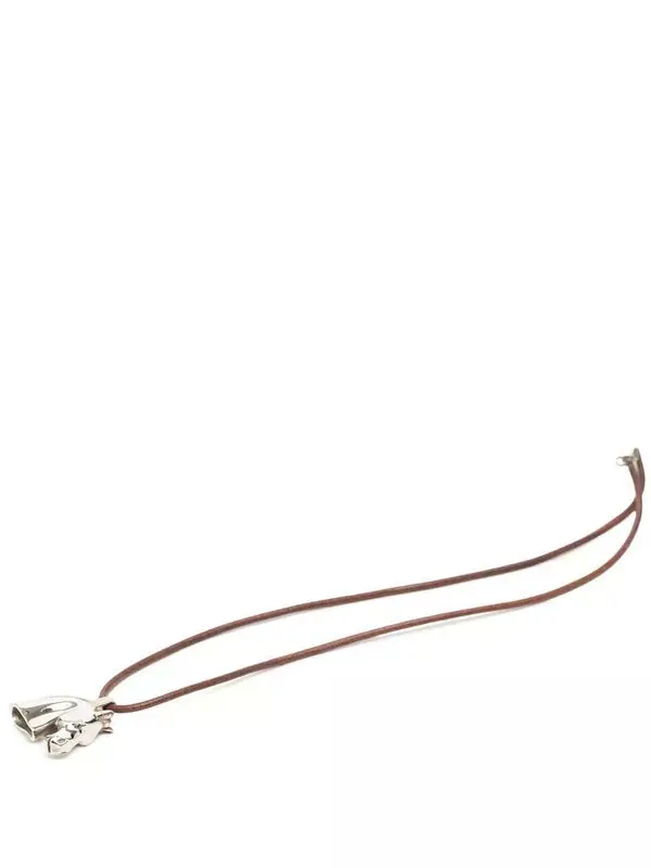 Hermès Palladium Plated Horse Head Pendant Necklace - Silver