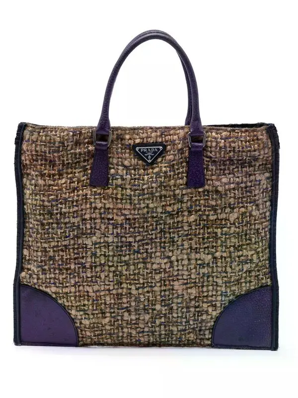 Prada Cinghiale Trimmed Viscose Flat Tote Bag