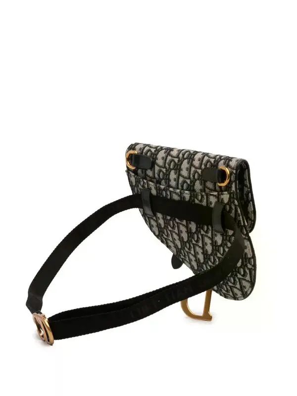 Dior Oblique Canvas Saddle Belt Bag - Blue