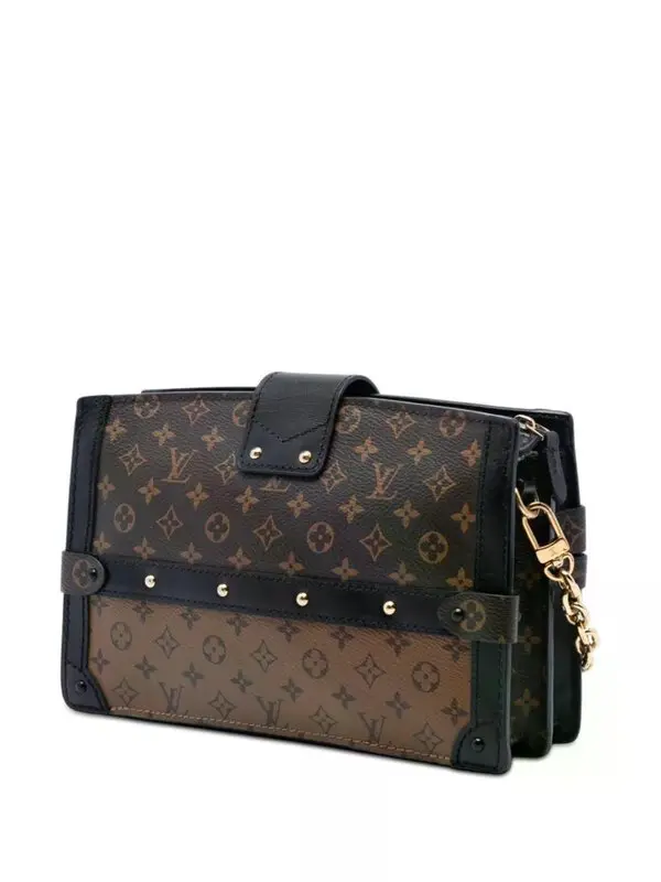 LOUIS VUITTON Monogram Reverse Trunk Clutch Crossbody Bag - Brown