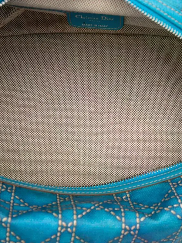 Dior Canvas Cannage Print Cherie Handbag - Blue