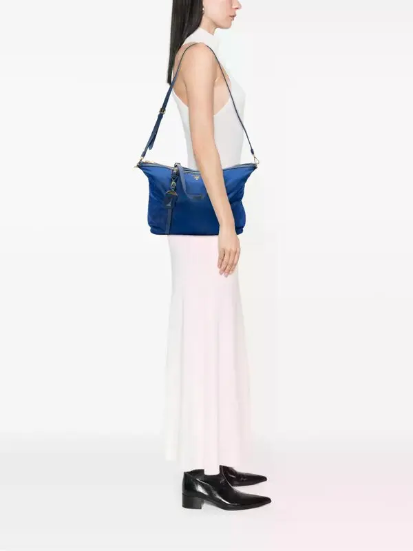 Prada Saffiano Trimmed Tessuto Satchel