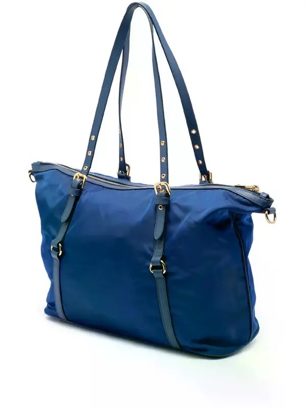 Prada Saffiano Trimmed Tessuto Satchel