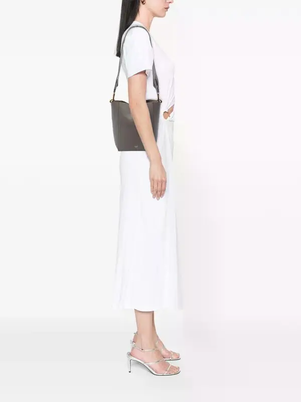 Celine Small Sangle Bucket Bag In Grained Calfskin - Brown