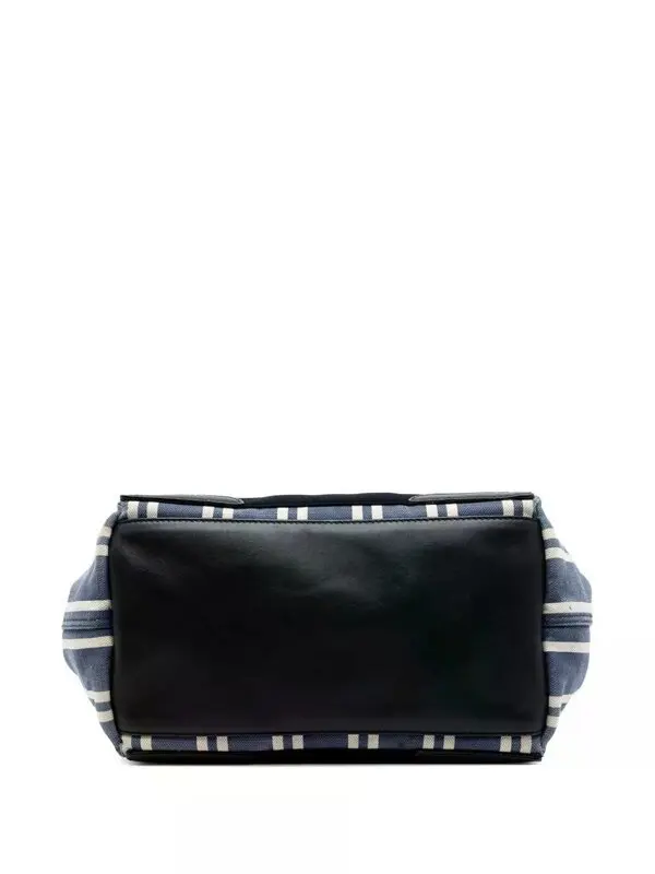 Balenciaga Canvas Striped Navy Cabas S Tote Bag - Blue