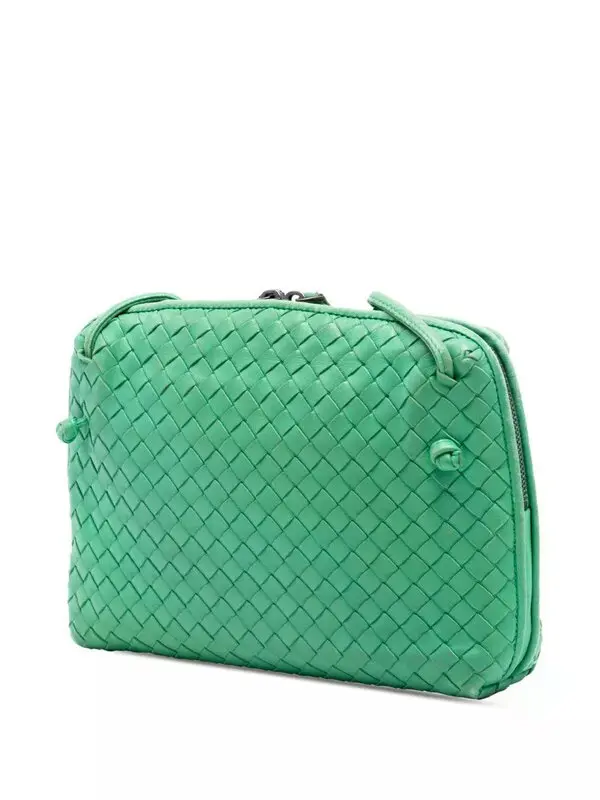 Bottega Veneta Nappa Intrecciato Nodini Crossbody Bag - Green