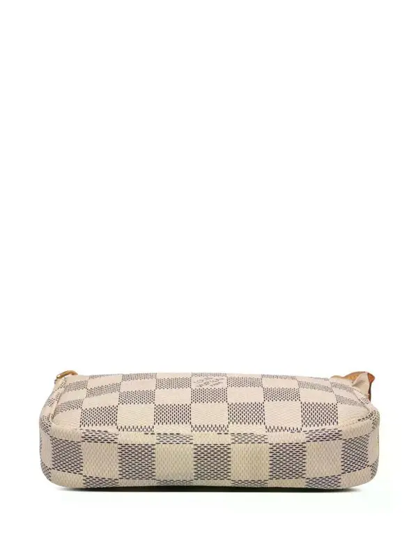 LOUIS VUITTON Damier Azur Mini Pochette Accessoires Handbag - White