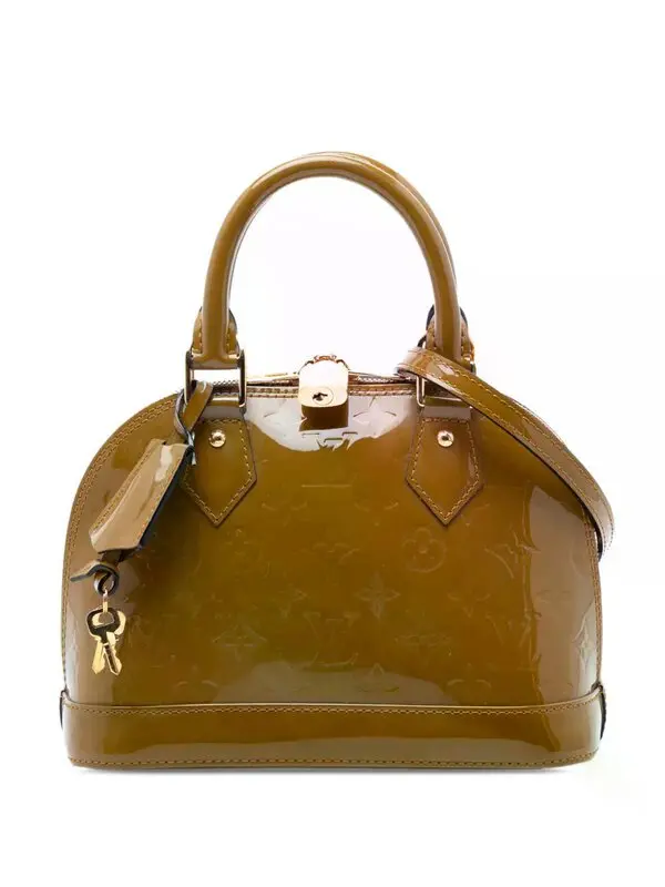 LOUIS VUITTON Monogram Vernis Alma Bb Satchel - Green