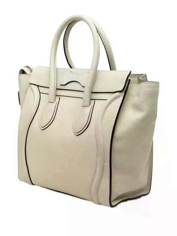 Celine Micro Leather Luggage Tote Bag - Brown