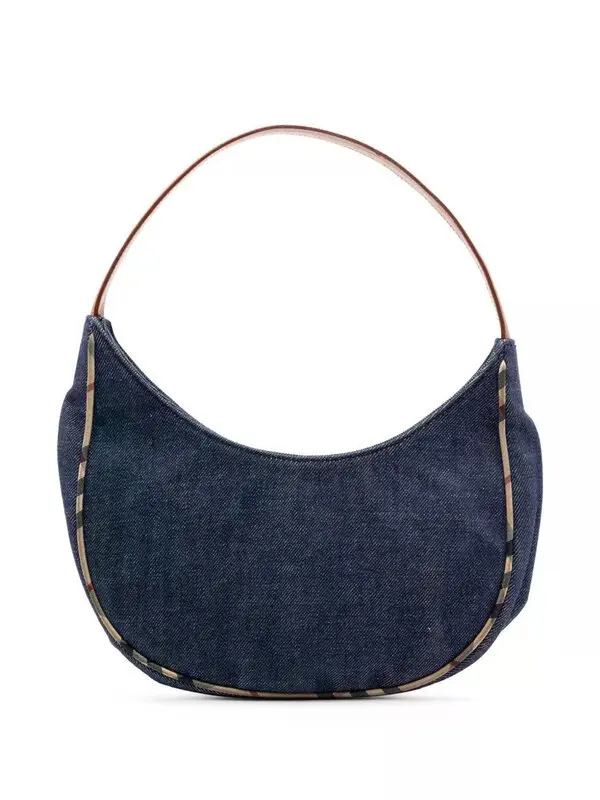 Burberry House Check Trimmed Denim Shoulder Bag