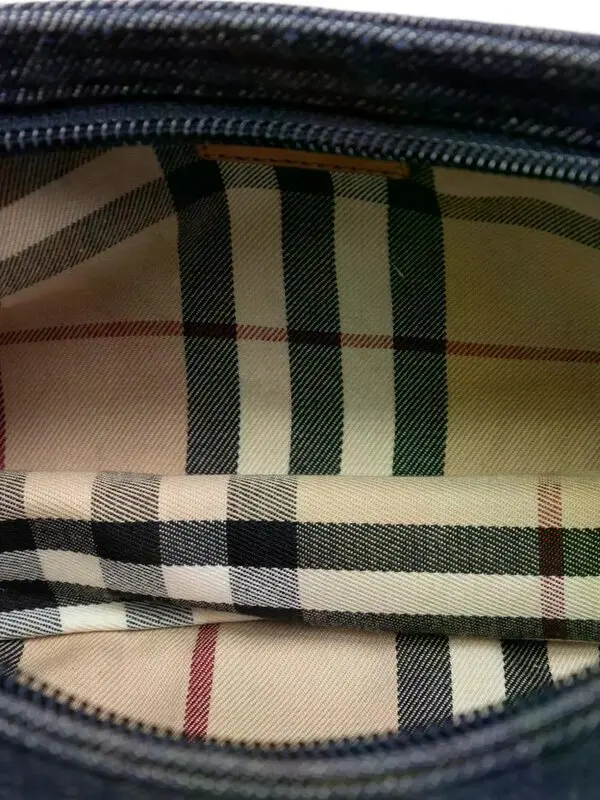 Burberry House Check Trimmed Denim Shoulder Bag