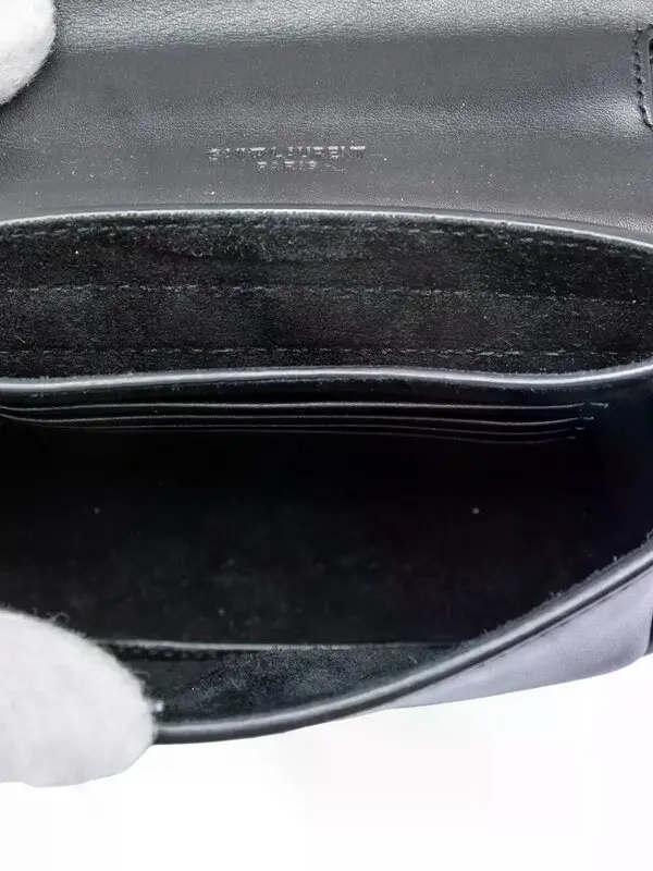 Saint Laurent Kaia Small Leather Monogram Crossbody Bag - Black