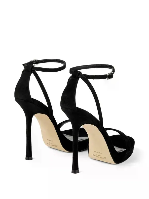 JIMMY CHOO Moza 120 Platform Ankle-strap Sandals - Black
