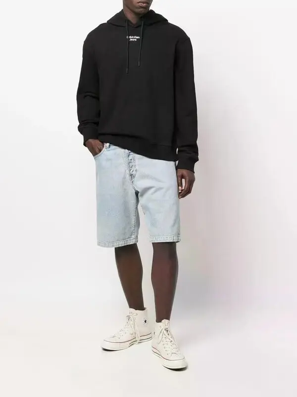 Calvin Klein Logo-print Drawstring Hoodie - Black