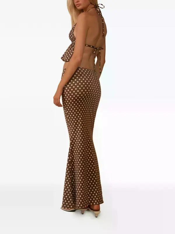 MONTCE Emma Polka-dot Halterneck Blouse