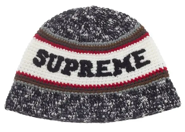 Supreme Knit Logo Bucket Hat - Black