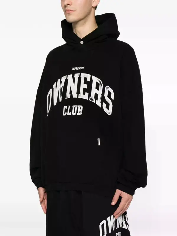 REPRESENT Owners Logo-print Hoodie - Black