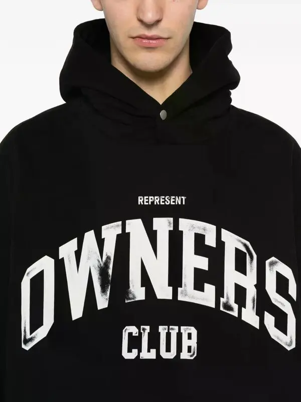 REPRESENT Owners Logo-print Hoodie - Black