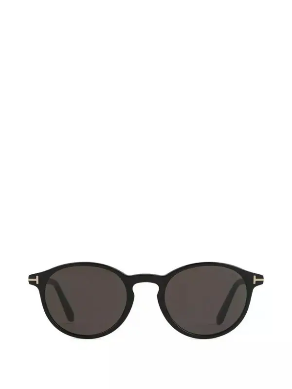 TOM FORD T-motif Round Frame Sunglasses - Black
