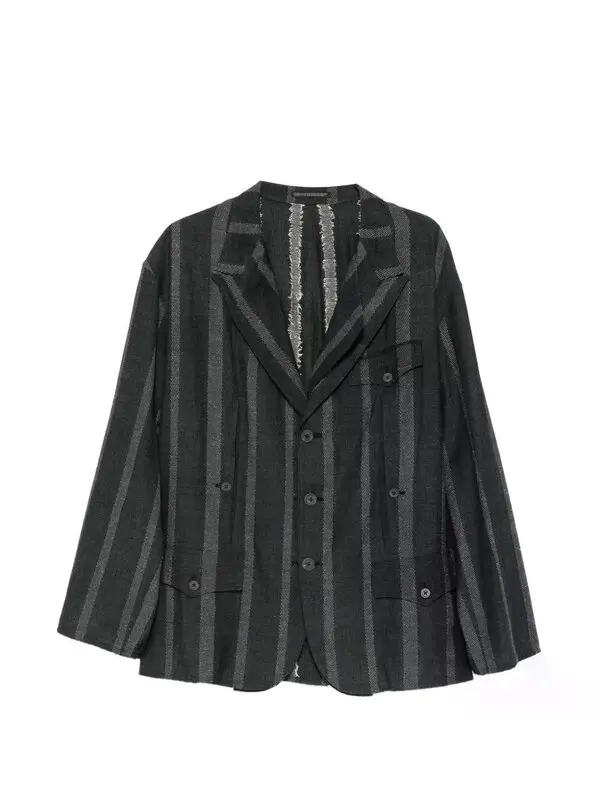 Yohji Yamamoto Stripe-pattern Notched-lapel Blazer