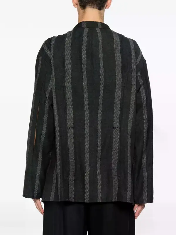 Yohji Yamamoto Stripe-pattern Notched-lapel Blazer