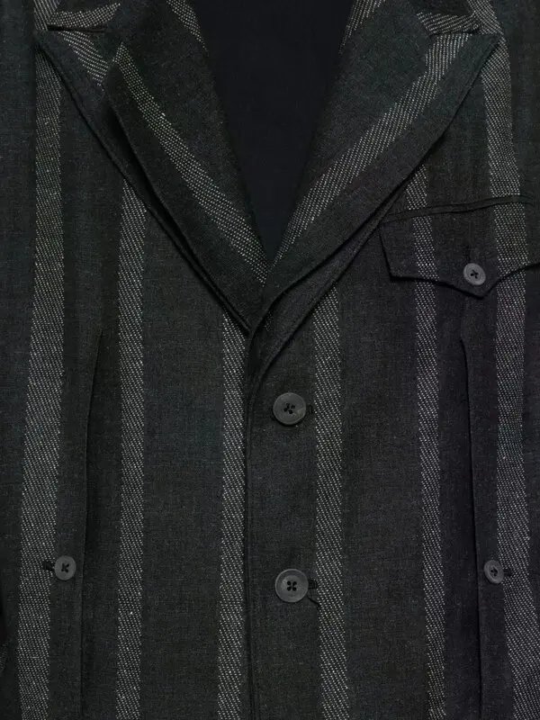 Yohji Yamamoto Stripe-pattern Notched-lapel Blazer