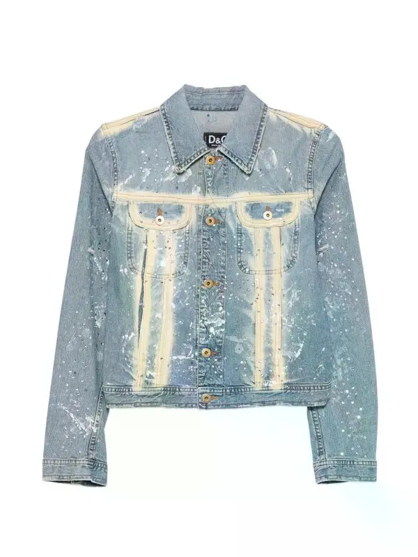 Dolce & Gabbana 2000s Crystal-embellished Denim Jacket