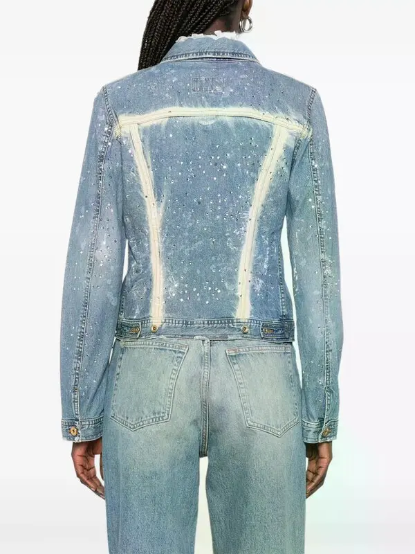 Dolce & Gabbana 2000s Crystal-embellished Denim Jacket