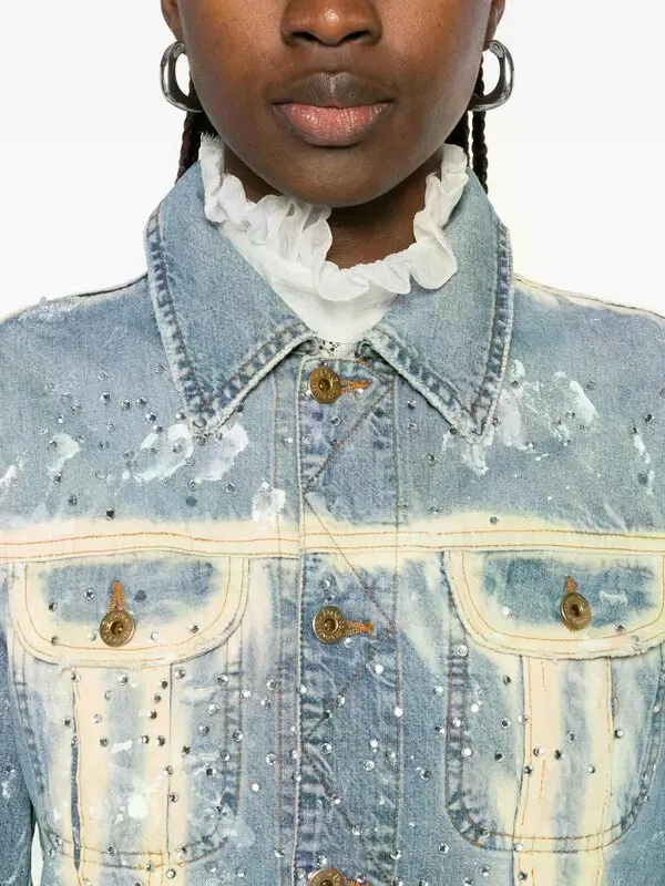 Dolce & Gabbana 2000s Crystal-embellished Denim Jacket