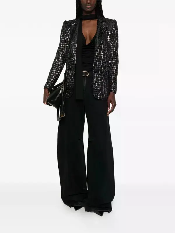 Valentino Garavani 1980s Crocodile-effect Blazer Jacket