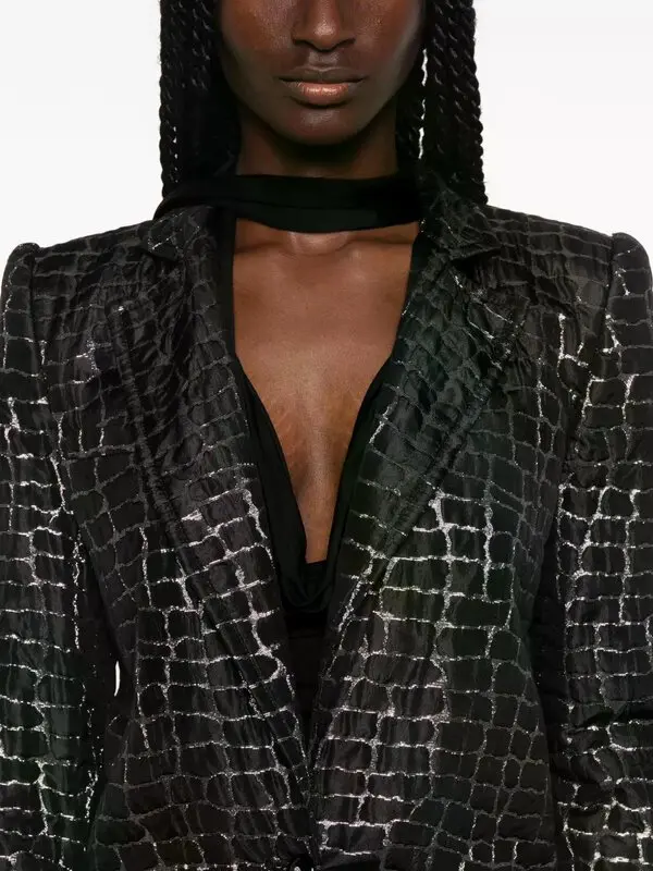 Valentino Garavani 1980s Crocodile-effect Blazer Jacket