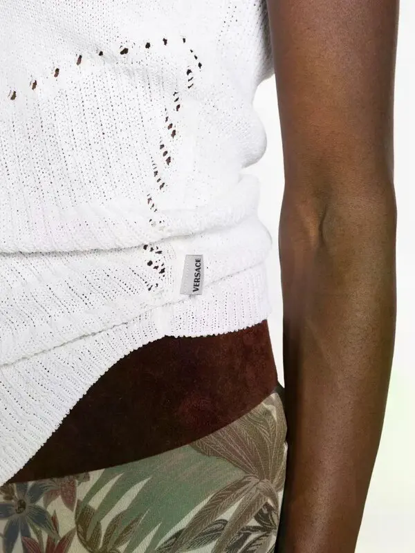 Versace Pointelle-knit Top