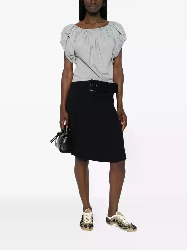 Prada 2000s Ruffled Cap-sleeve Top