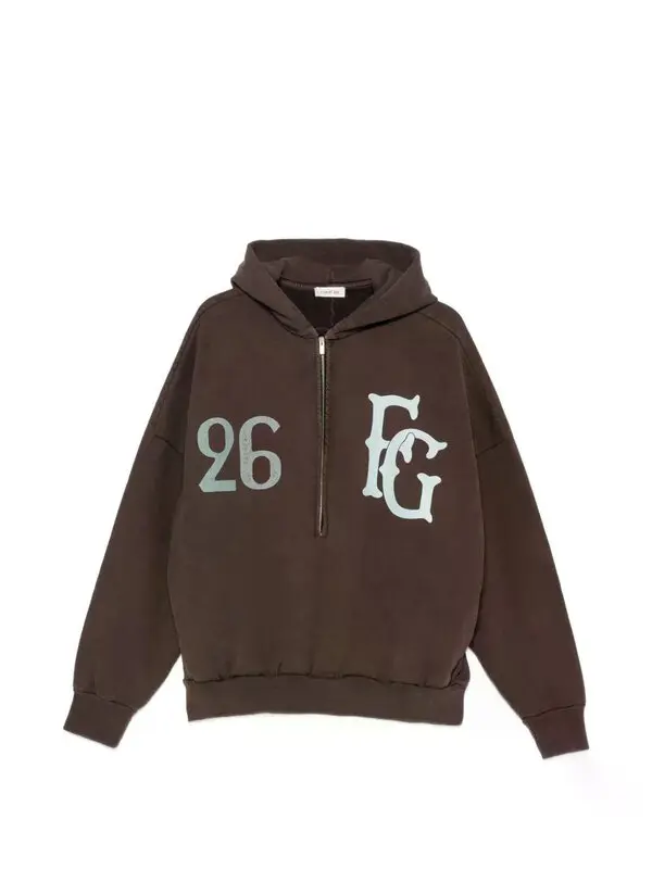 Fear Of God Logo-print Half-zip Hoodie